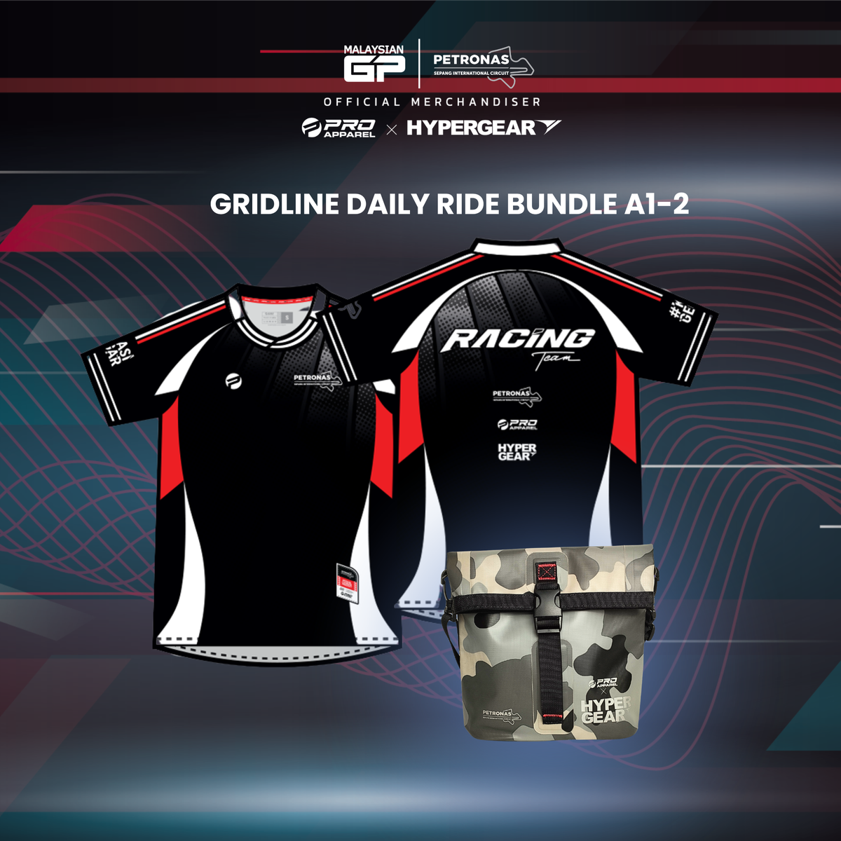 Gridline Daily Ride Bundle A-2 (Sublimation Tee + PSIC Dry Sling Ezi ...