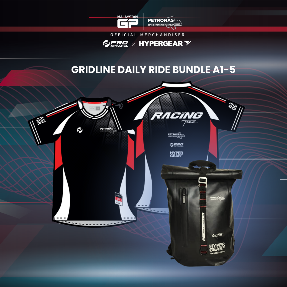 Gridline Daily Ride Bundle A-5 (Sublimation Tee + PSIC Dry Pac Aero ...